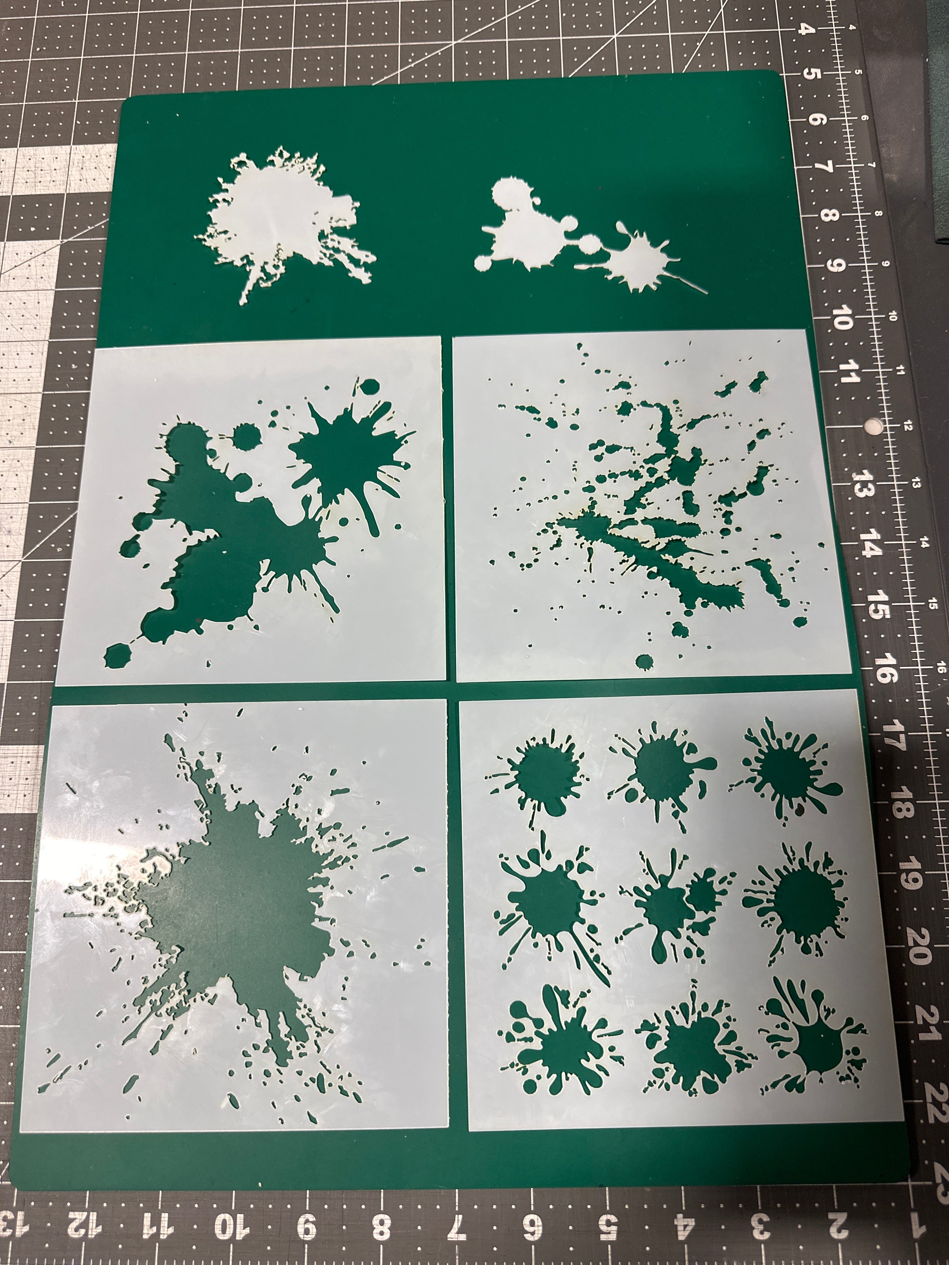 4pc Ink Splatter Texture AIRBRUSH Paint STENCIL Reusable – American ...
