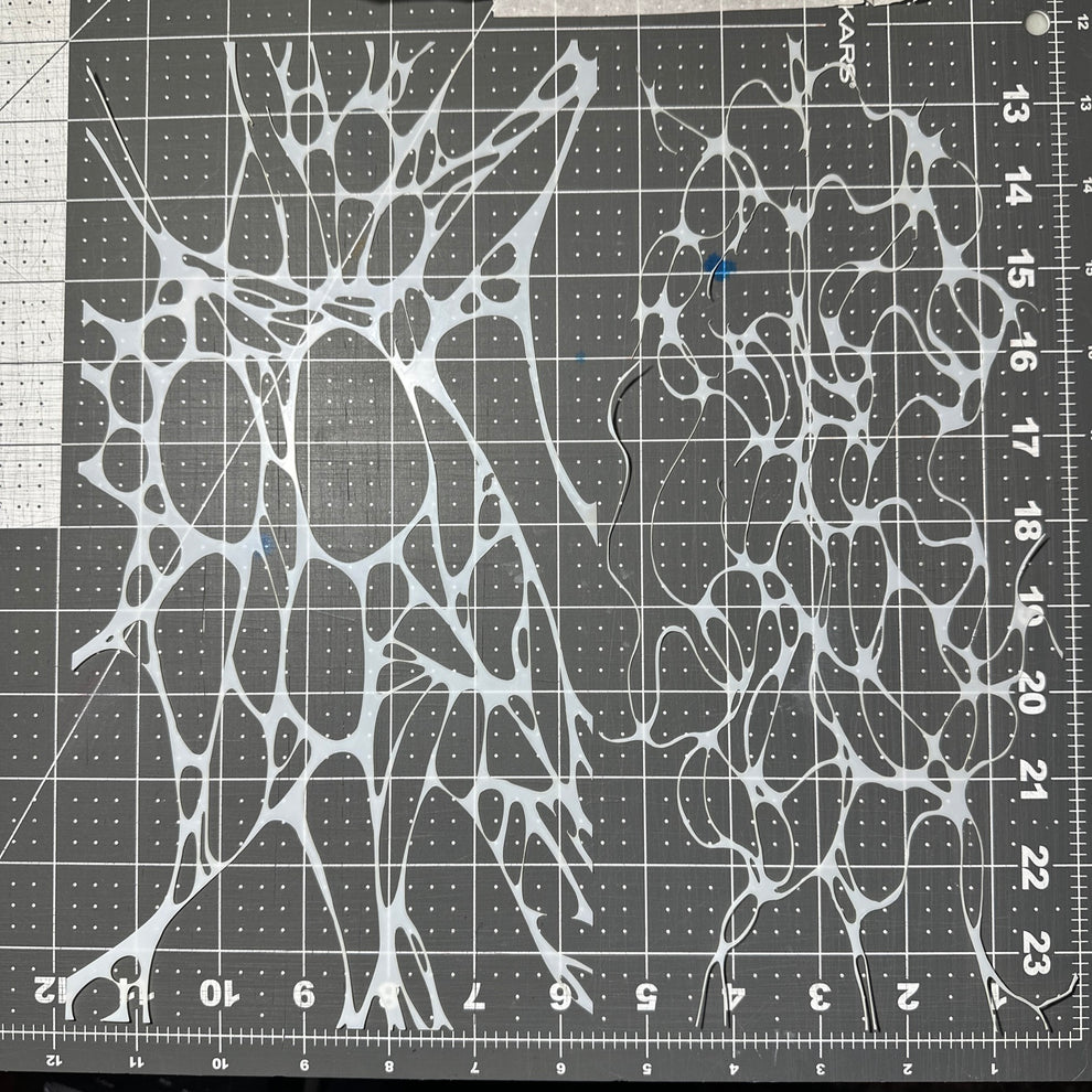 2pc Morphing Cell Slime Membrane Strings AIRBRUSH Paint STENCIL Mylar ...